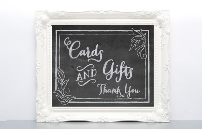 Printable Chalkboard Wedding Sign - Card and Gift Table DIY Sign - Etsy