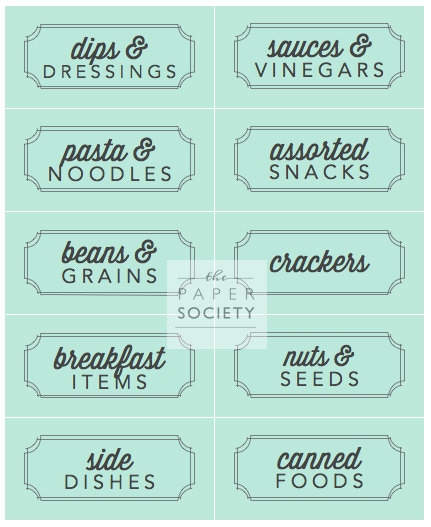 Retro Blue bins and Containers Pantry Labels Collection Printable PDF ...