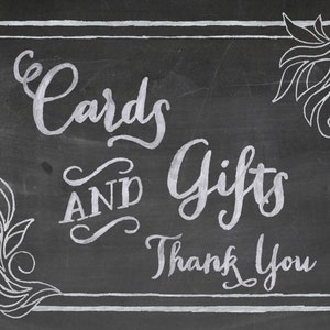 Printable Chalkboard Wedding Sign - Card and Gift Table DIY Sign - Etsy