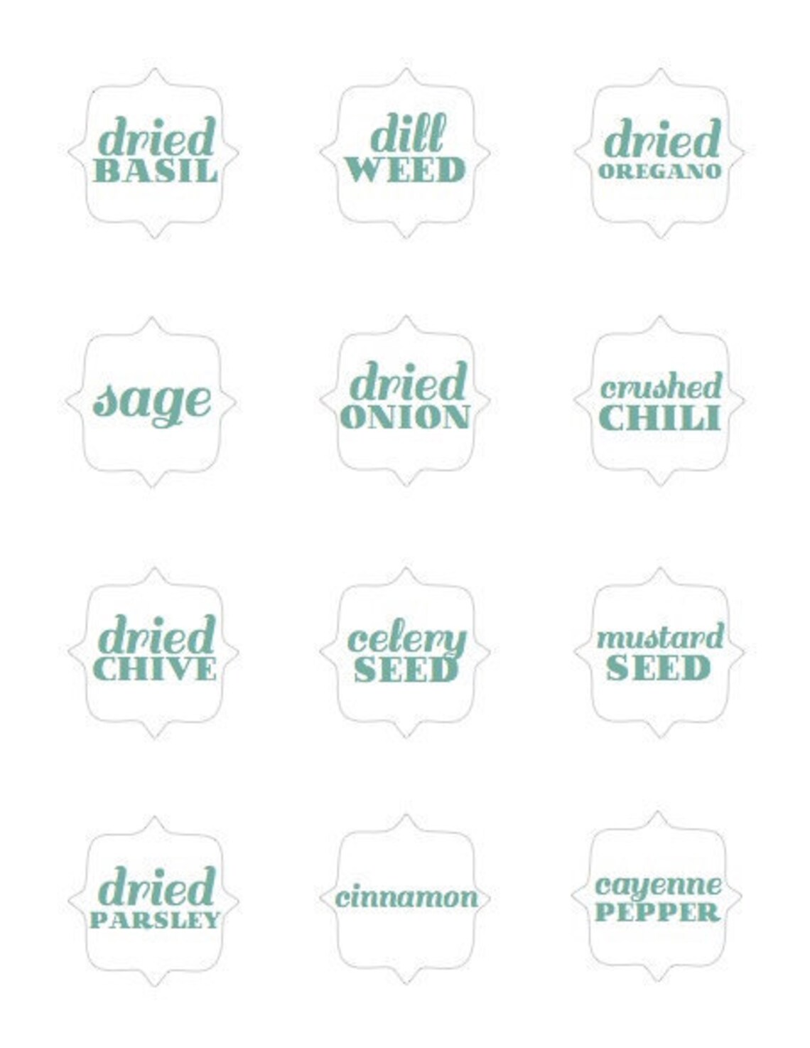 Printable Kitchen Spice Labels - 24 Labels for Your Spice Pantry - Etsy