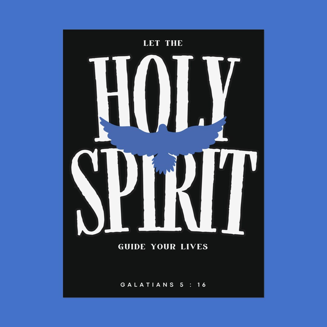 Rolled Posters, Holy Spirit Christian Blue Black Wall Art, Home Decor ...