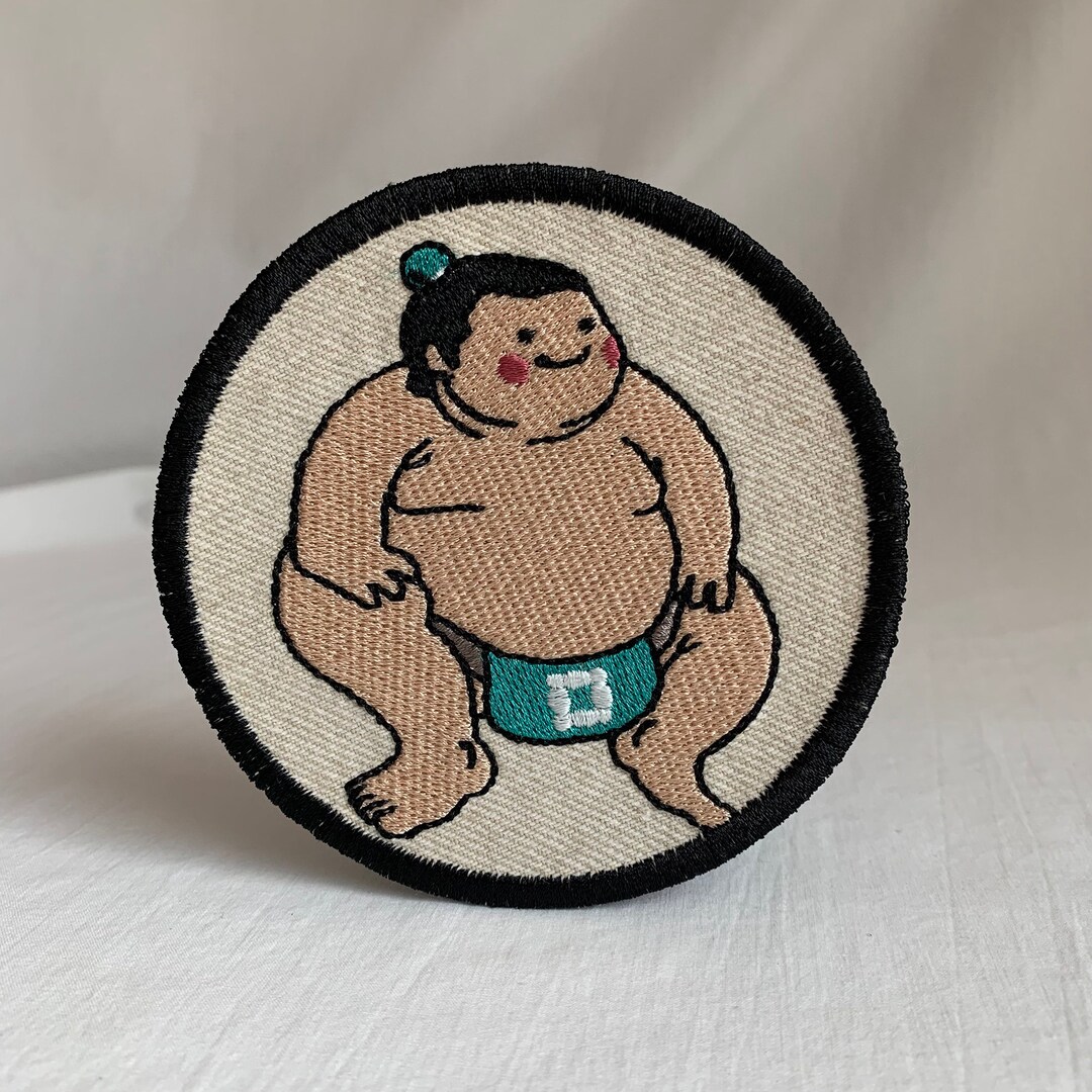 Embroidered Sumo Wrestler Iron-on Patch: Japanese Sport Appliqué - Etsy