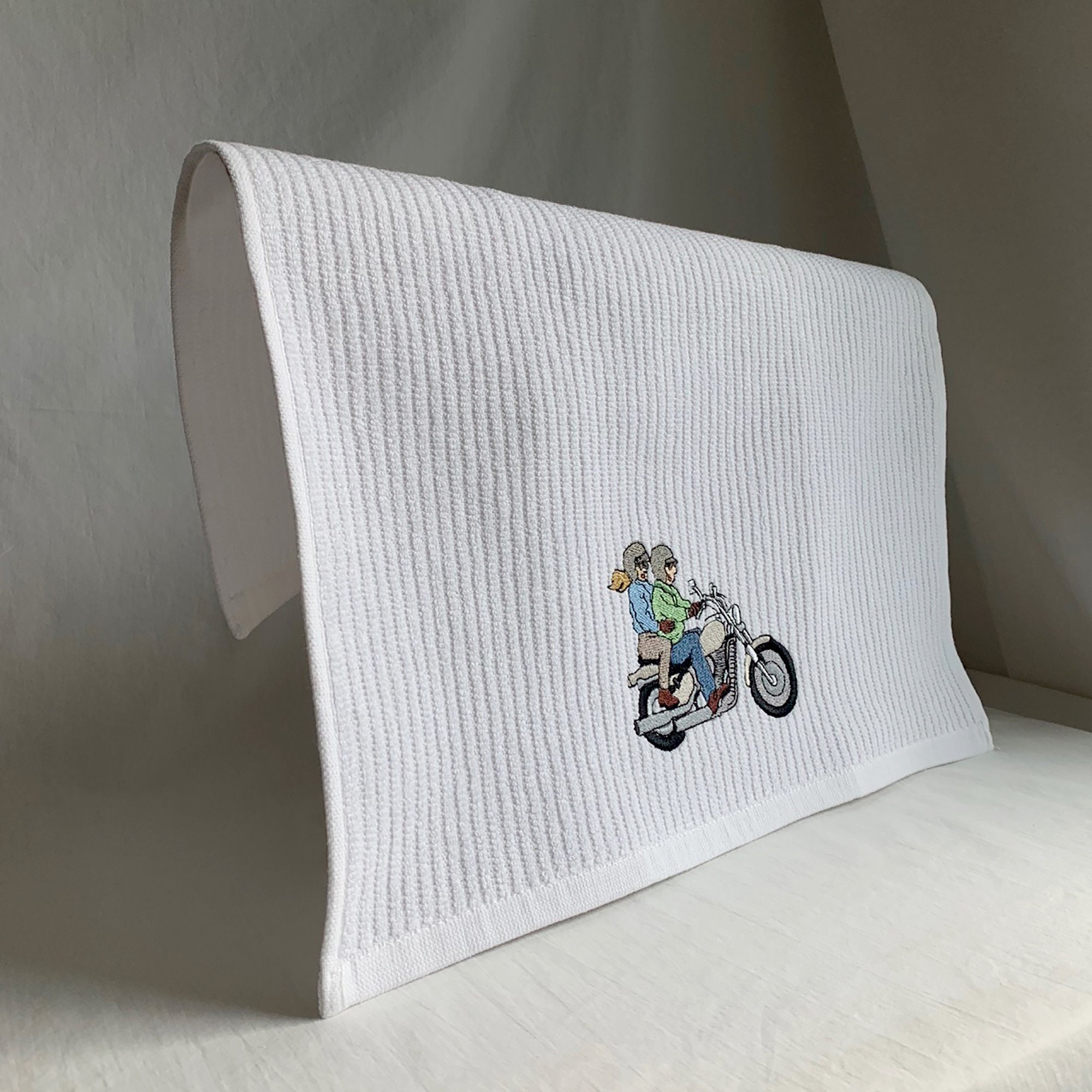 Embroidered Motorcycle Towel: Biker Couple Gift - Etsy Canada