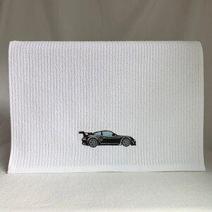 Porsche 911 Car Towel Embroidered Towel Sports Car Towel Black Sports ...