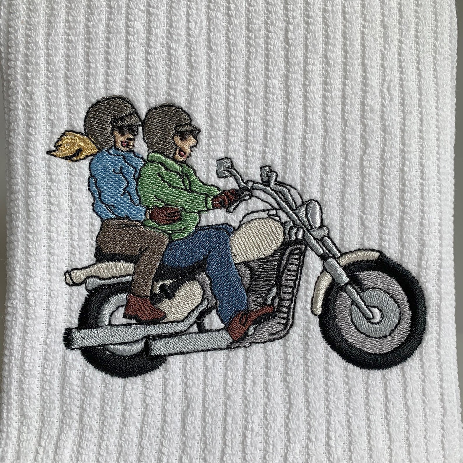 Embroidered Motorcycle Towel: Biker Couple Gift - Etsy Canada