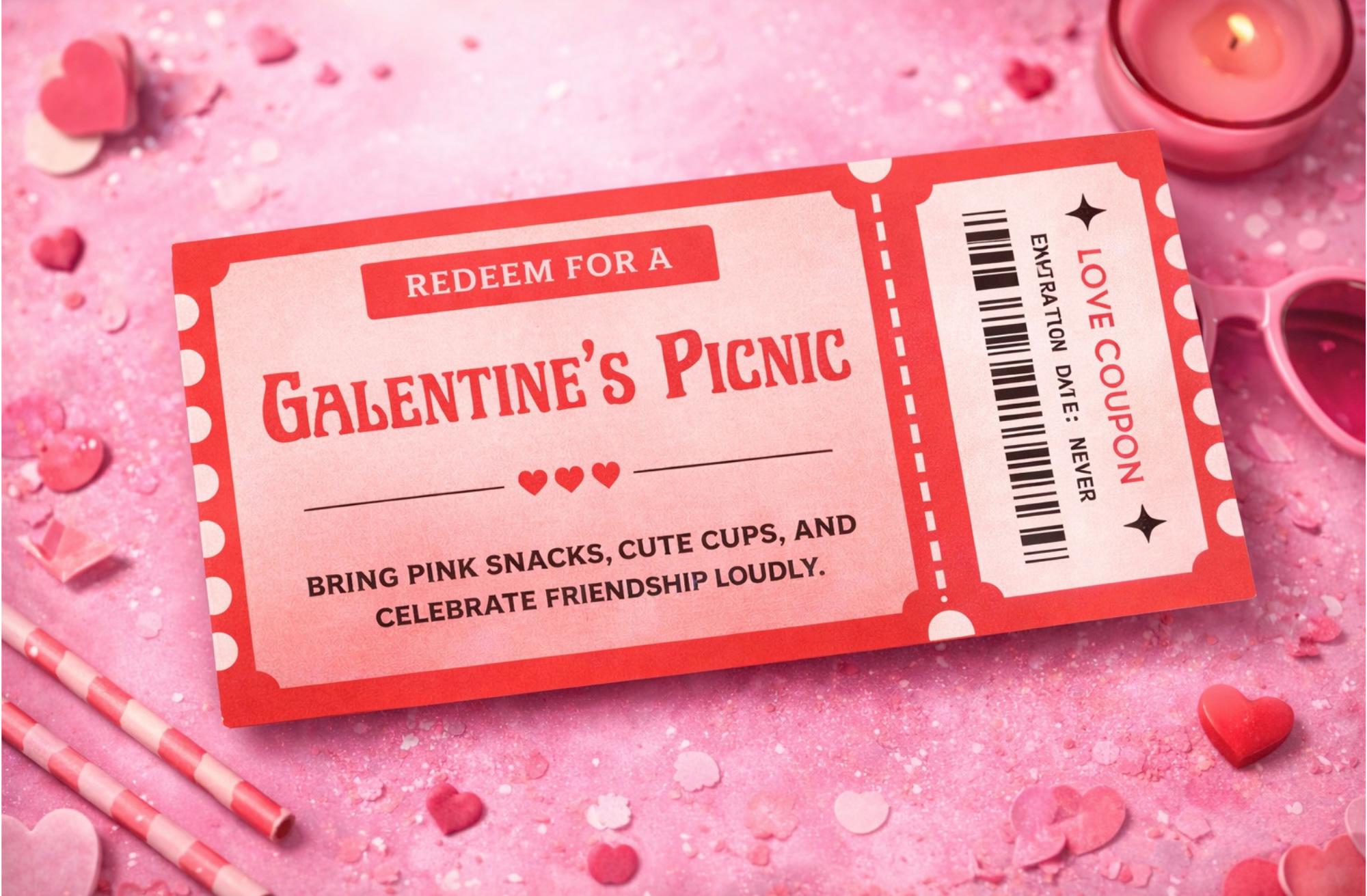 Cupones imprimibles para la cita de Galentine, plantilla de Canva para ...