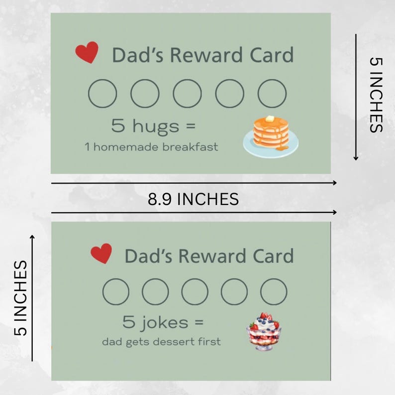 Printable Dad Reward Punch Cards Template | Editable Father’s Day Gift ...
