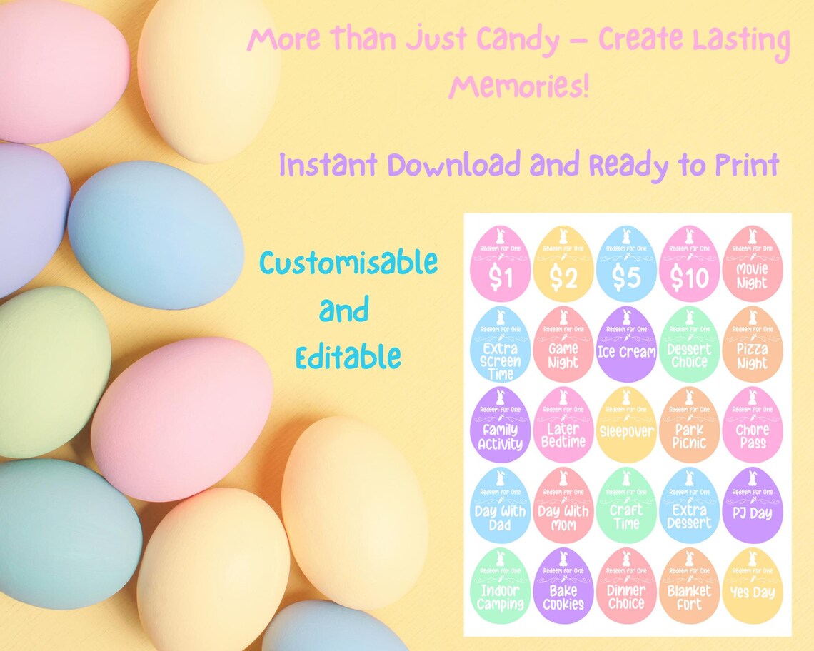 Editable Bunny Bucks Coupons | Printable Easter Bunny Money Vouchers ...