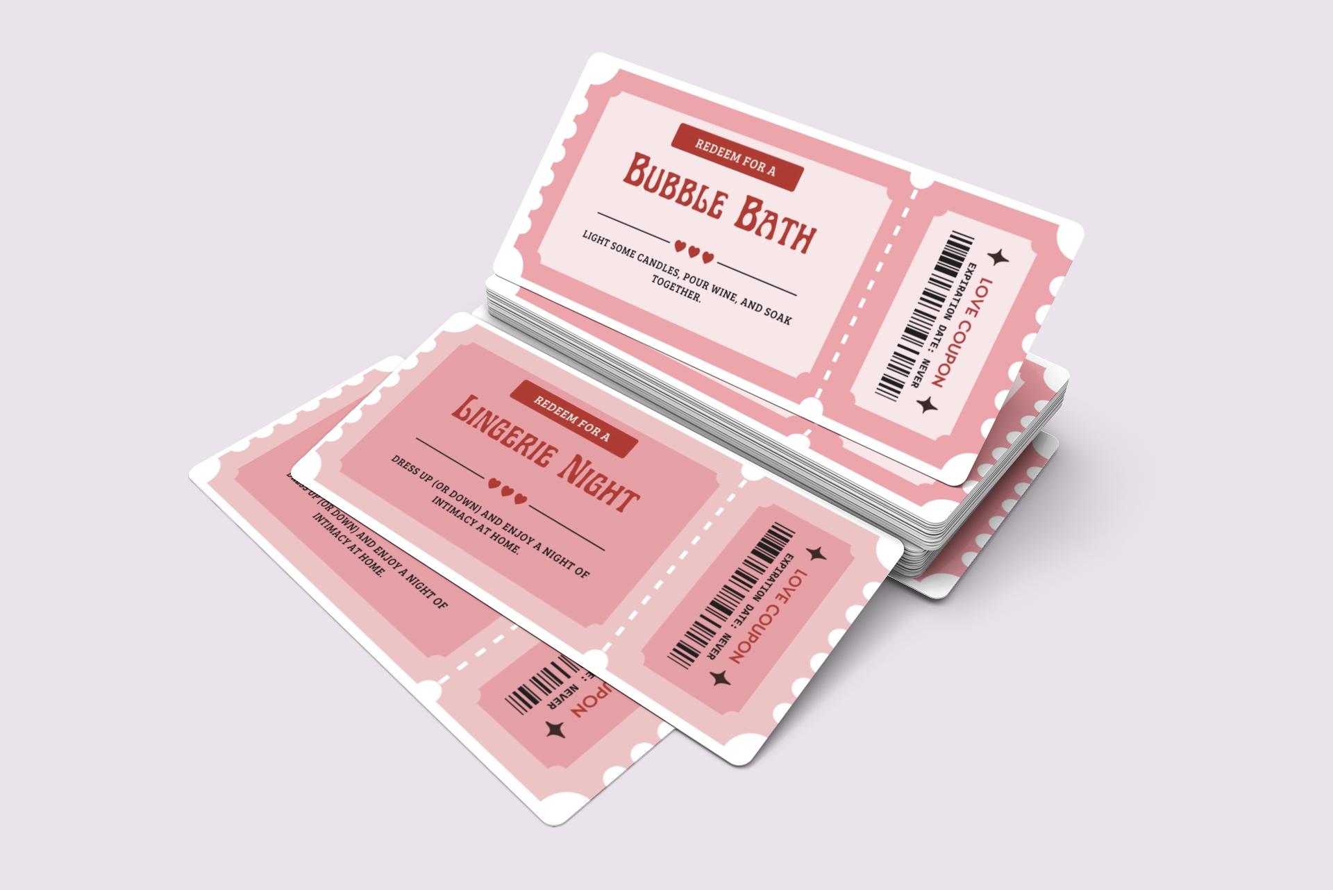 Fun Flirty Printable Love Coupons, Naughty Couples Date Coupon, Sexy ...