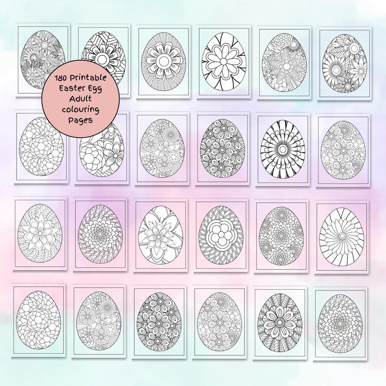Printable Adult Easter Egg Mandala Coloring Book | Mandala Spring ...