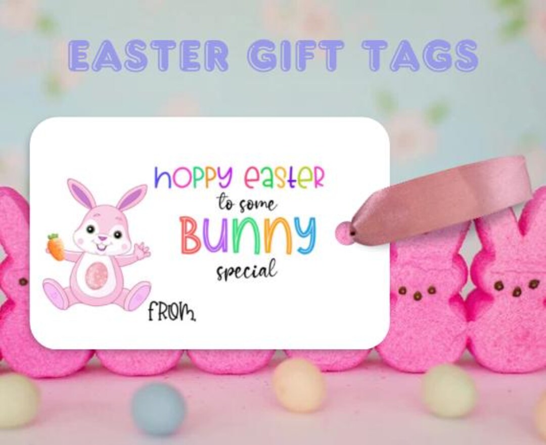 Easter Bunny Basket Gift Tags | Printable Treat Bag & Classroom Favor ...