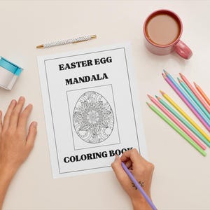 Printable Adult Easter Egg Mandala Coloring Book | Mandala Spring ...