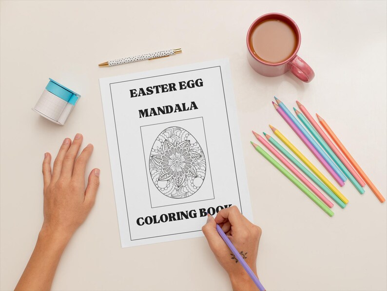 Printable Adult Easter Egg Mandala Coloring Book | Mandala Spring ...