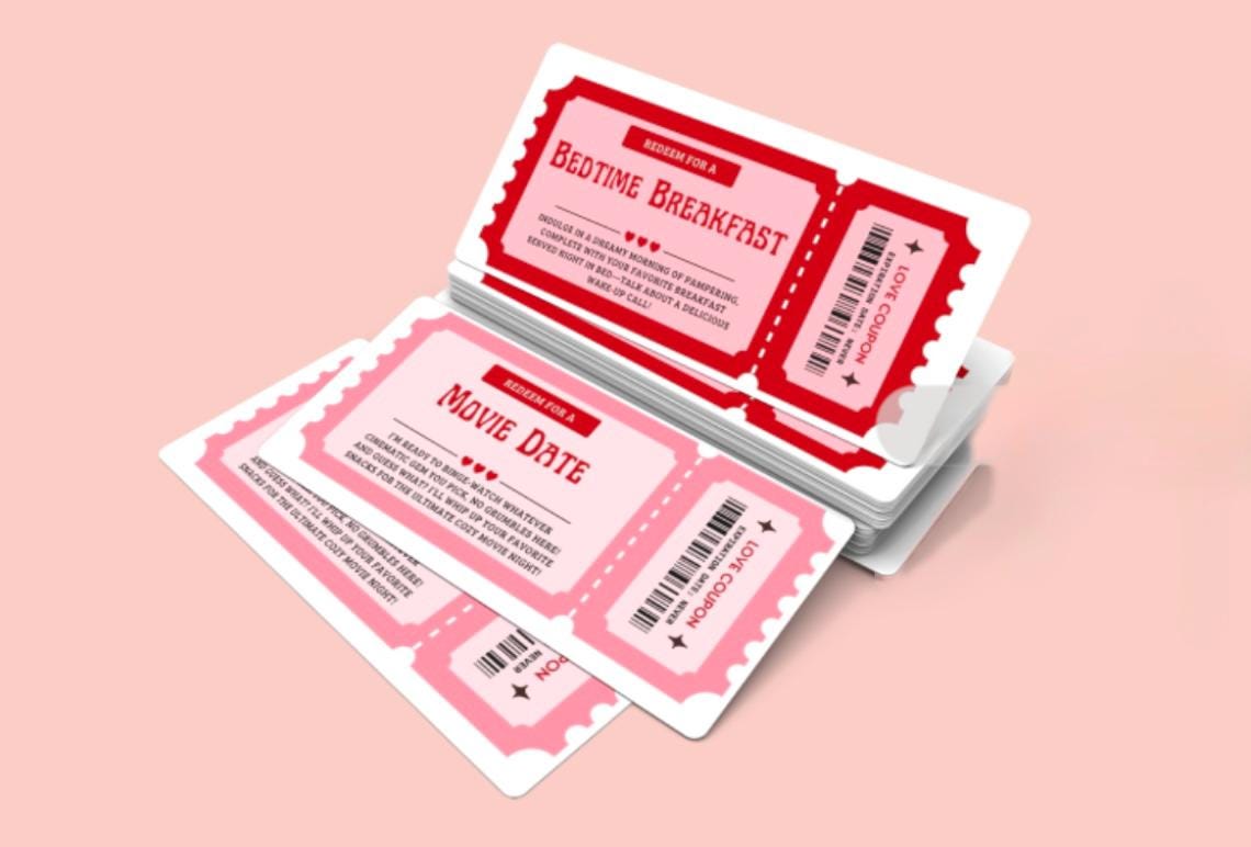 Printable Date Idea Coupon Book, 30 Editable Love Coupons, Anniversary ...