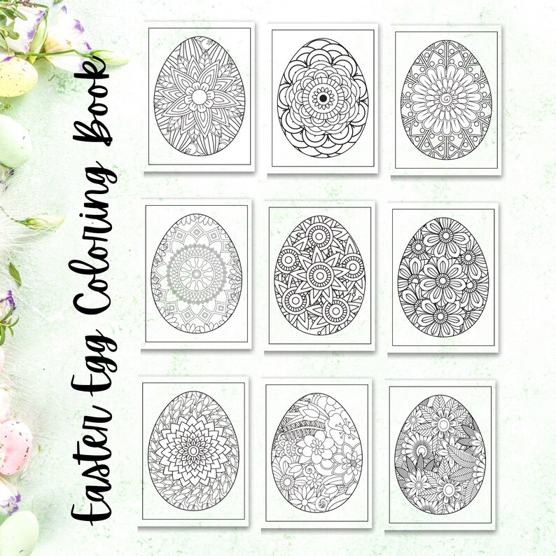 Printable Adult Easter Egg Mandala Coloring Book | Mandala Spring ...