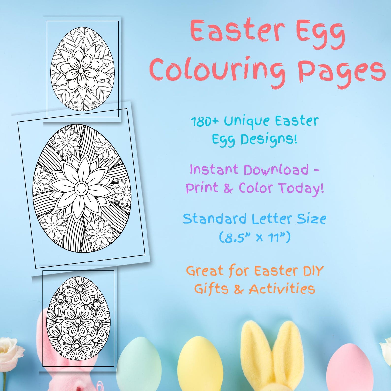 Printable Adult Easter Egg Mandala Coloring Book | Mandala Spring ...