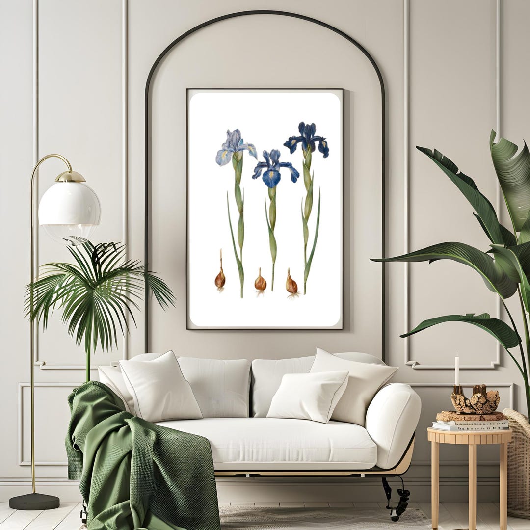 Vintage Iris Botanical Print Wall Art Instant Download Spring Flower ...