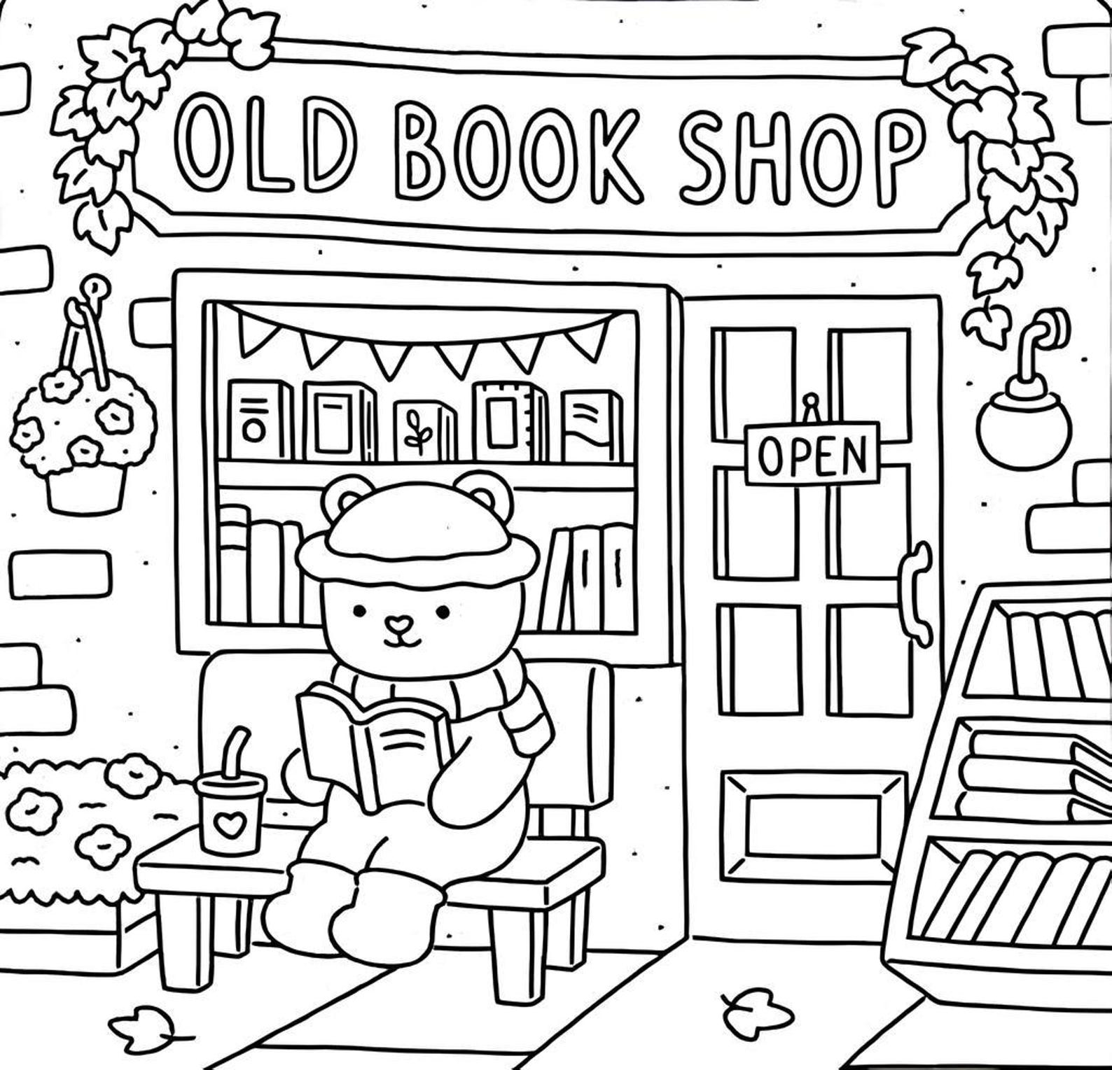 Cozy Days Coloring Pages: Super Cute Teddy Characters in Cozy Relaxing ...