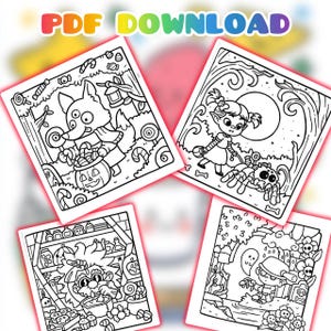 Bold & Easy Pages, Digital Coloring Pages, Instant PDF Download Spooky ...