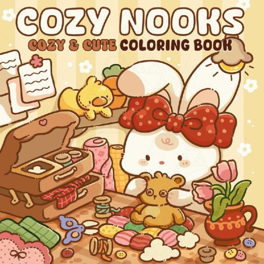Cozy Nooks Coloring Pages: Super Cute Animals Characters in Cozy ...
