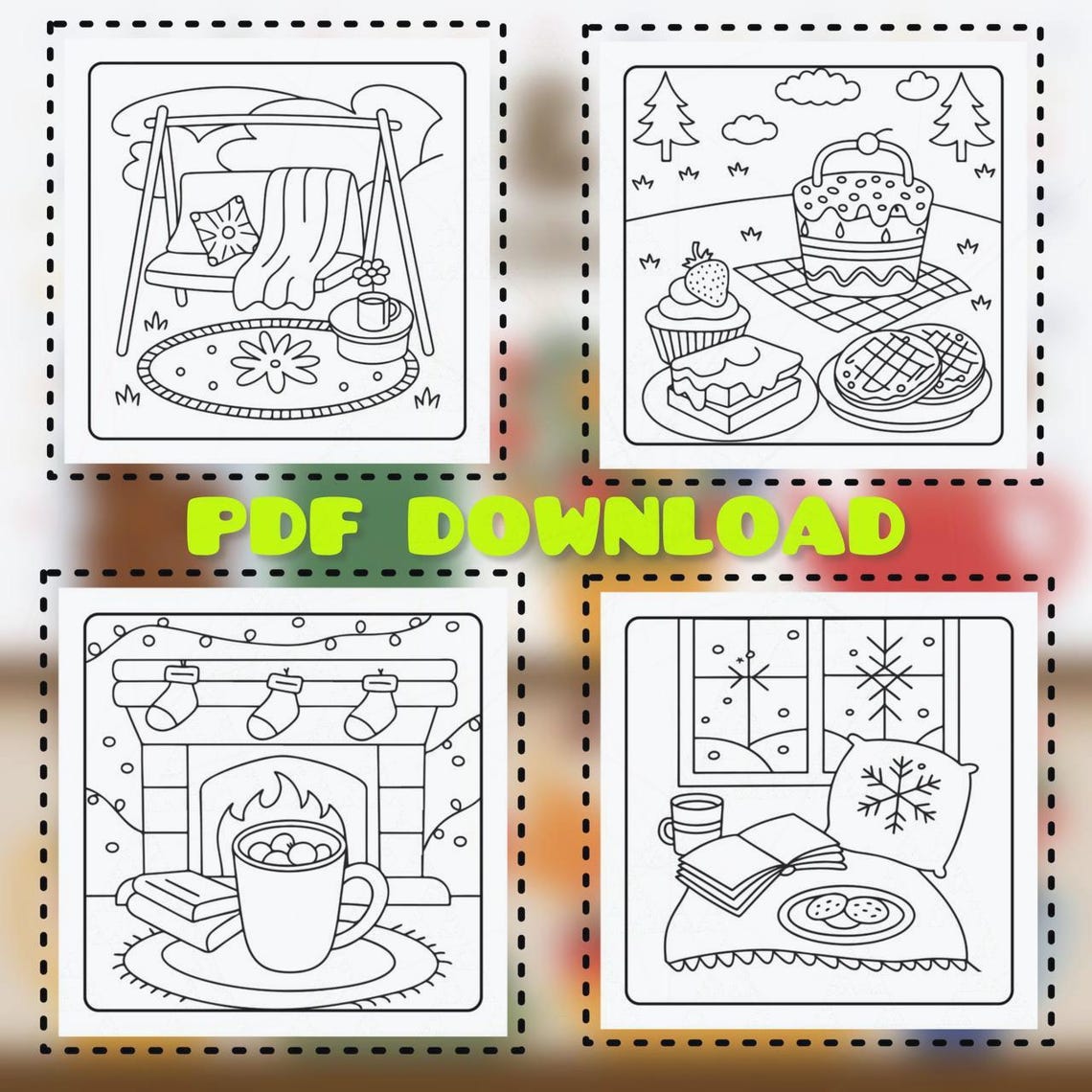 Bold & Easy Cozy and Cute Coloring Pages | Cozy Coloring Pages | Kids ...