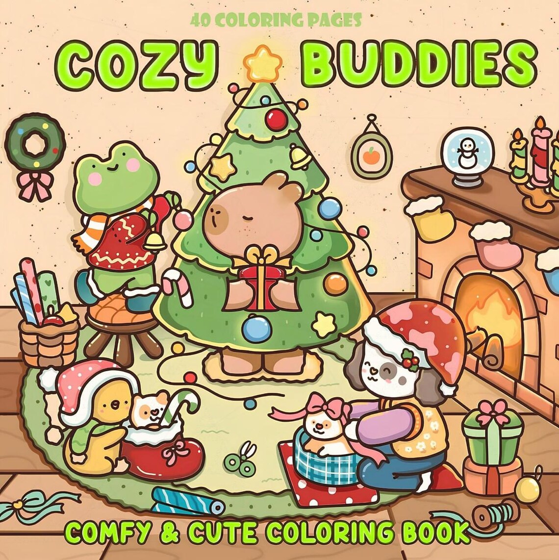 Cozy Buddies: Cute Christmas Relaxation Coloring Book by Coco Wyo ...