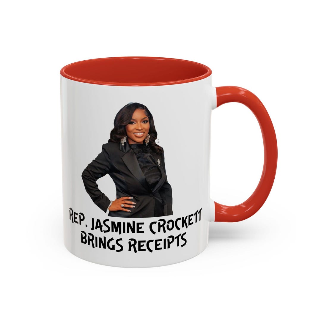 Rep. Jasmine Crockett Mug - Brings Receipts | Political Black Woman ...