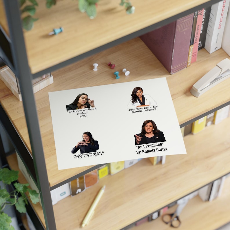 AOC, Jasmine Crockett & Kamala Harris Quote Stickers - Political Satire ...
