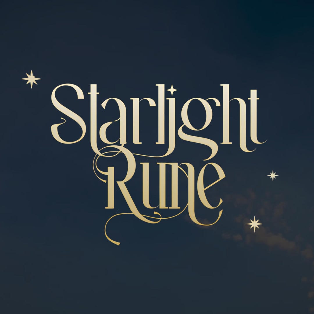 Starlight Rune Font, Script Fonts, Fonts for Canva, Calligraphy Font ...