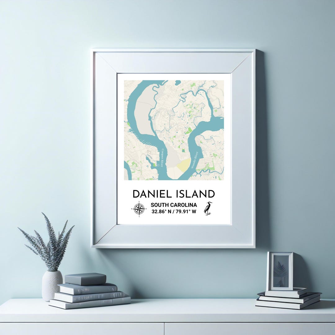 Custom Nautical Map Print: Daniel Island, SC (digital Download) - Etsy