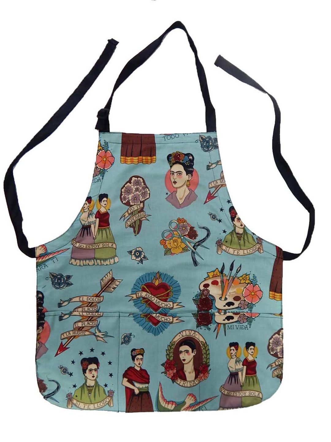 US HANDMADE Revesible 2 in 1 Apron With todo Para Ti Frida Pattern ...