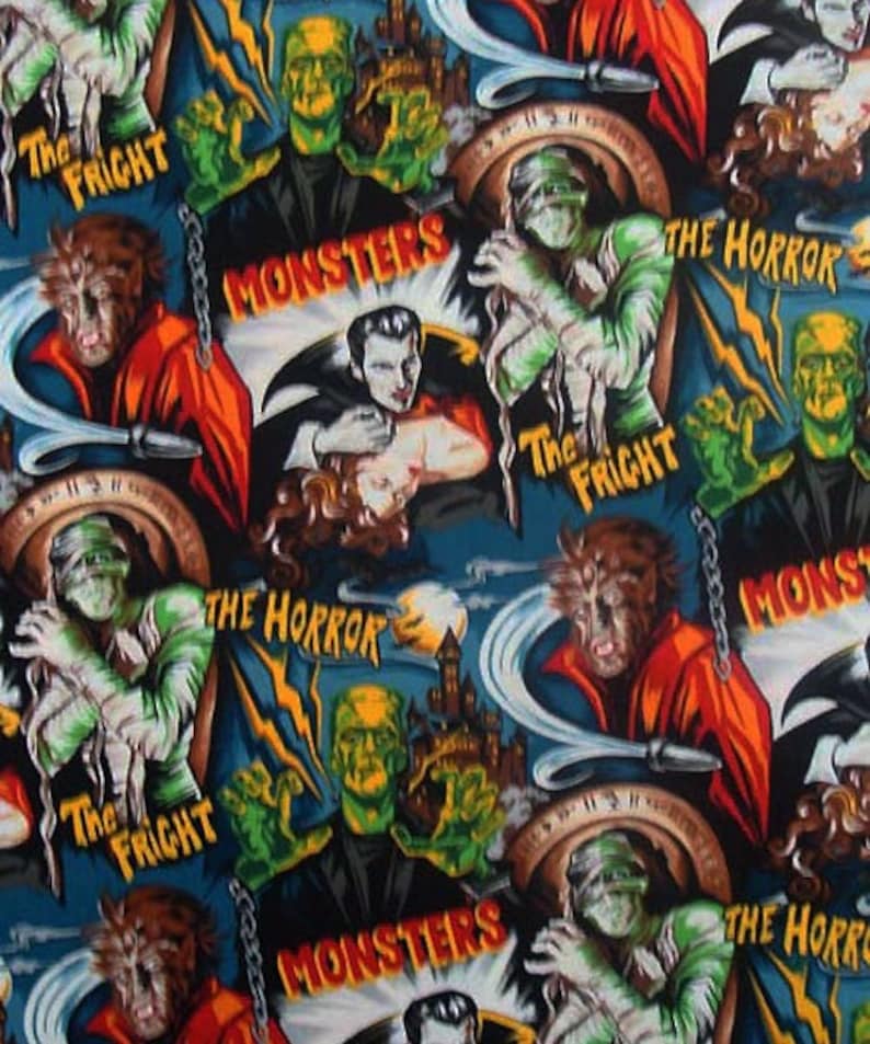 MONSTERS Pattern Fabric Cotton Fabric 18 X 44 | Etsy