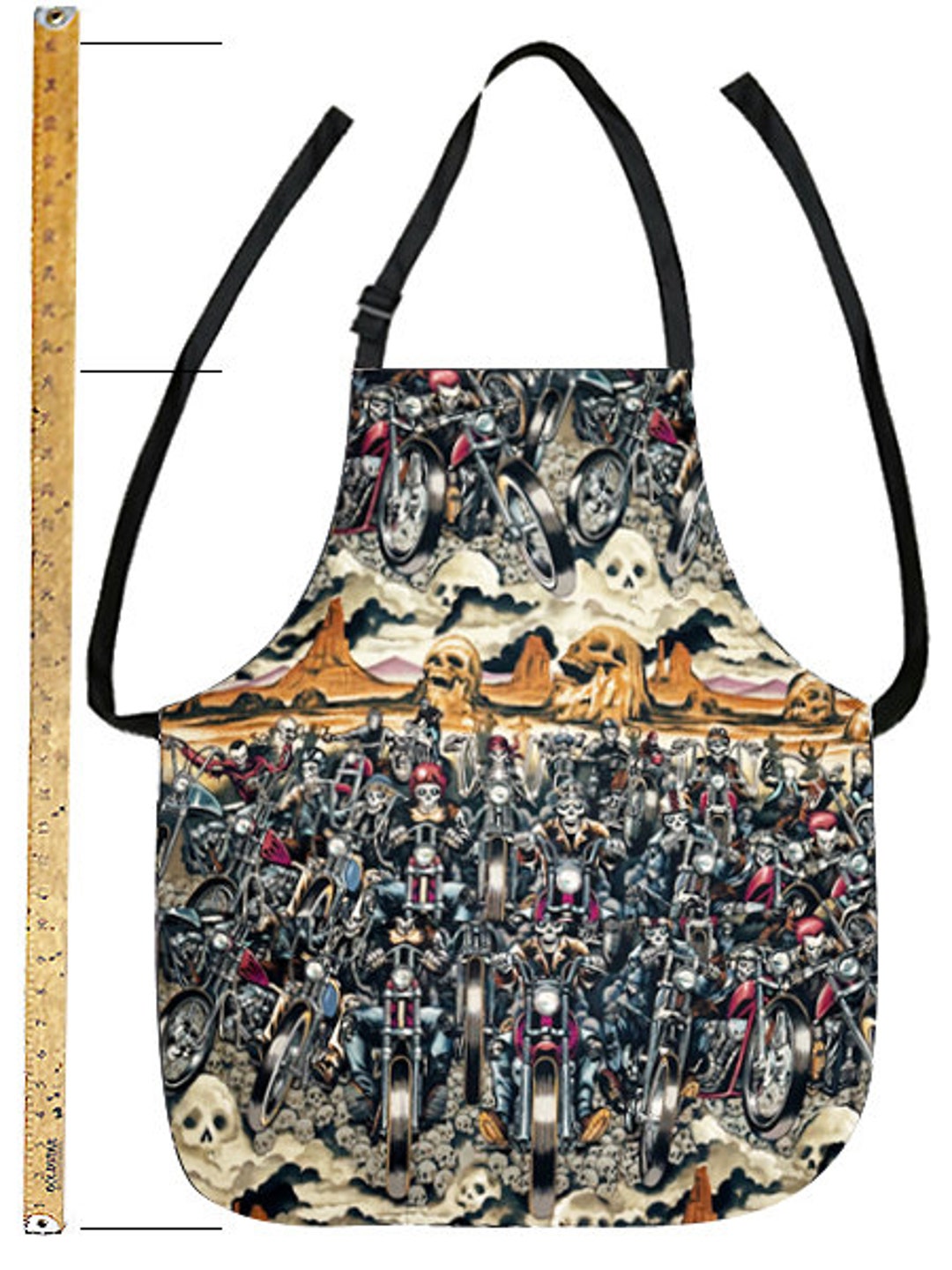 US HANDMADE 2 in 1 APRON With "riders on the Storm" Pattern, Cotton ...