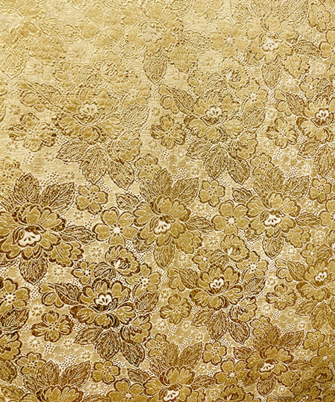 GOLDEN FLOWERS POLYESTER Pattern Polyester Fabric 18