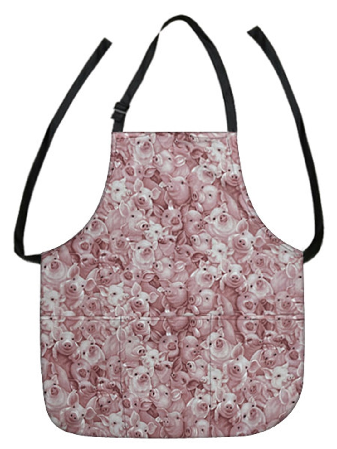 US HANDMADE Apron With "packed of Pigs" Pattern Cotton Fabric ...