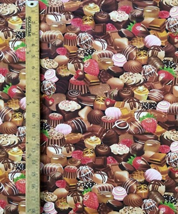CHOCOLATES FIVE Panel Pattern Cotton Fabric 18 X - Etsy