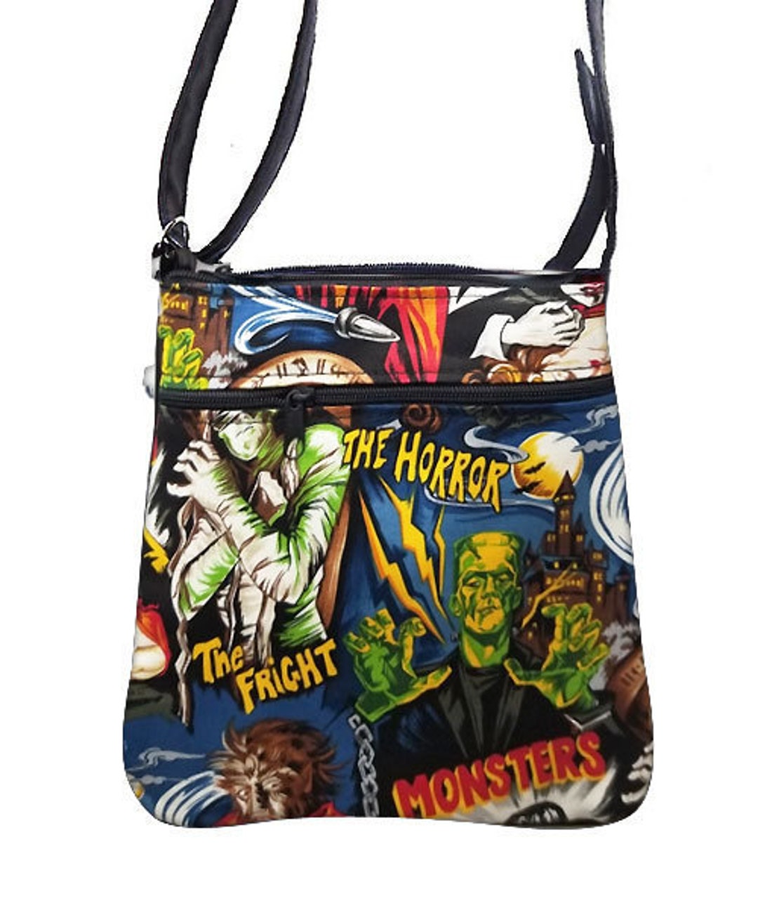 Handmade Monster Horror Crossover Body Bag: Halloween Shoulder Purse - Etsy