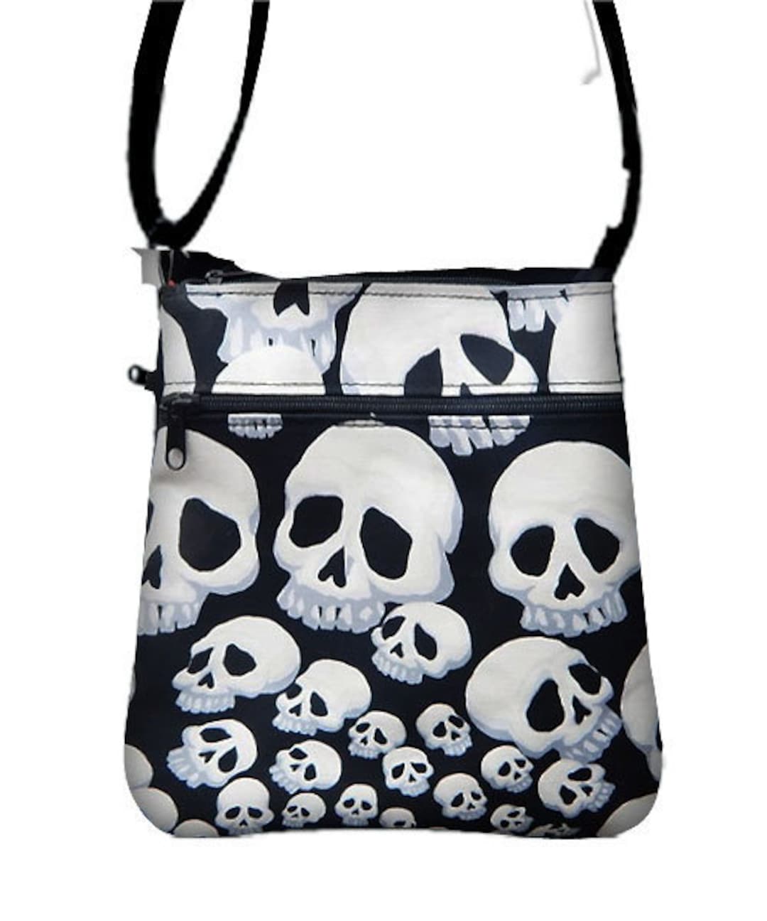 US HANDMADE Handbag Crossover Body Bag With "skulls Infinity" Gothic ...