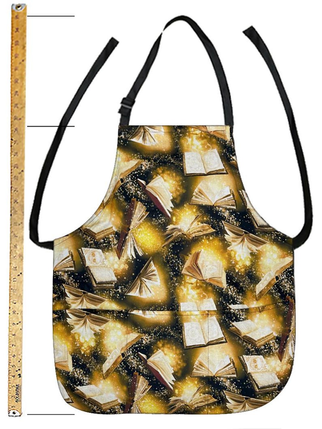 US HANDMADE 2 in 1 APRON With "magic Spell Book" Pattern, Cotton ...