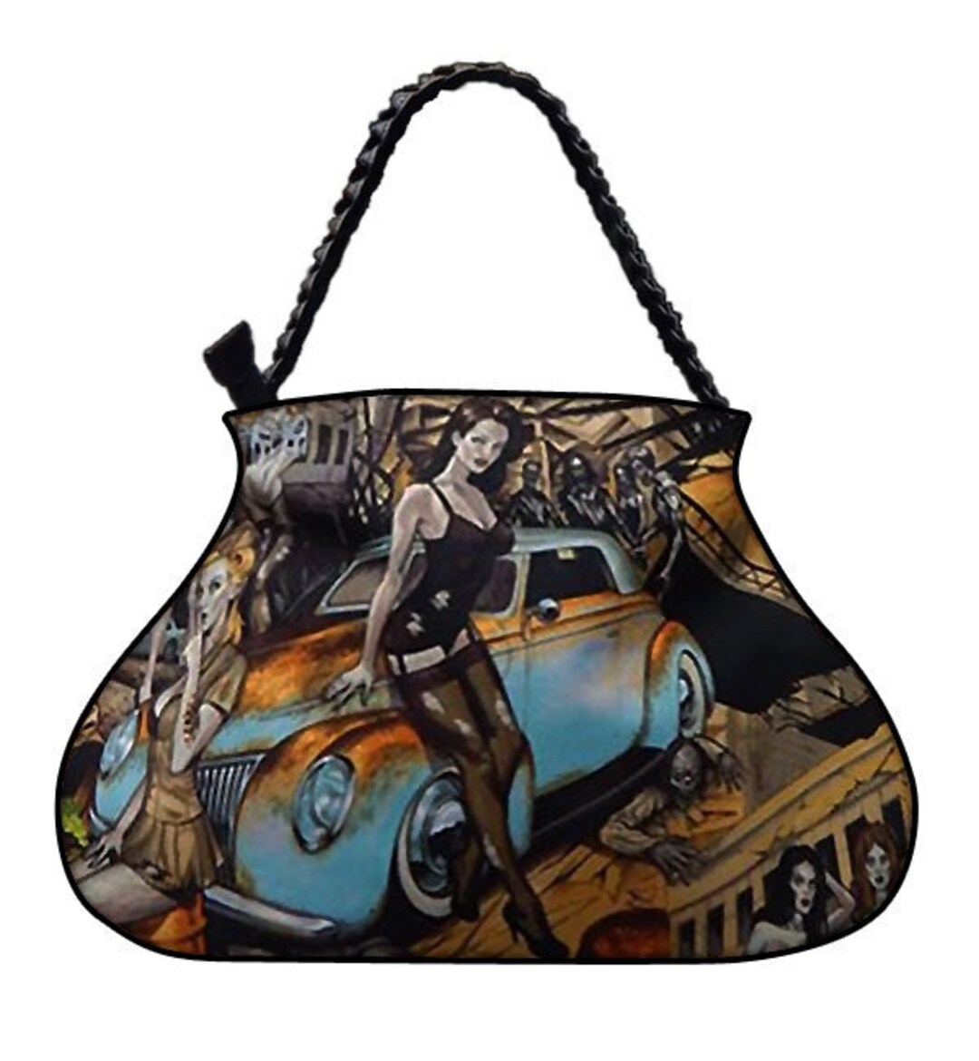US Handmade Handbag Large Doctor Bag With "zombies Apocalypse" Gothic ...