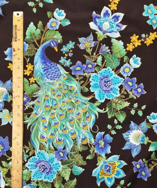 PEACOCK Pattern Cotton Fabric 24 X 44 New and - Etsy Hong Kong