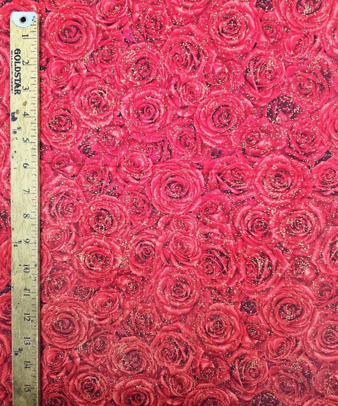 PACKED PINK ROSES Pattern Cotton Fabric 18" X 44" - 1/2 Yard New and ...