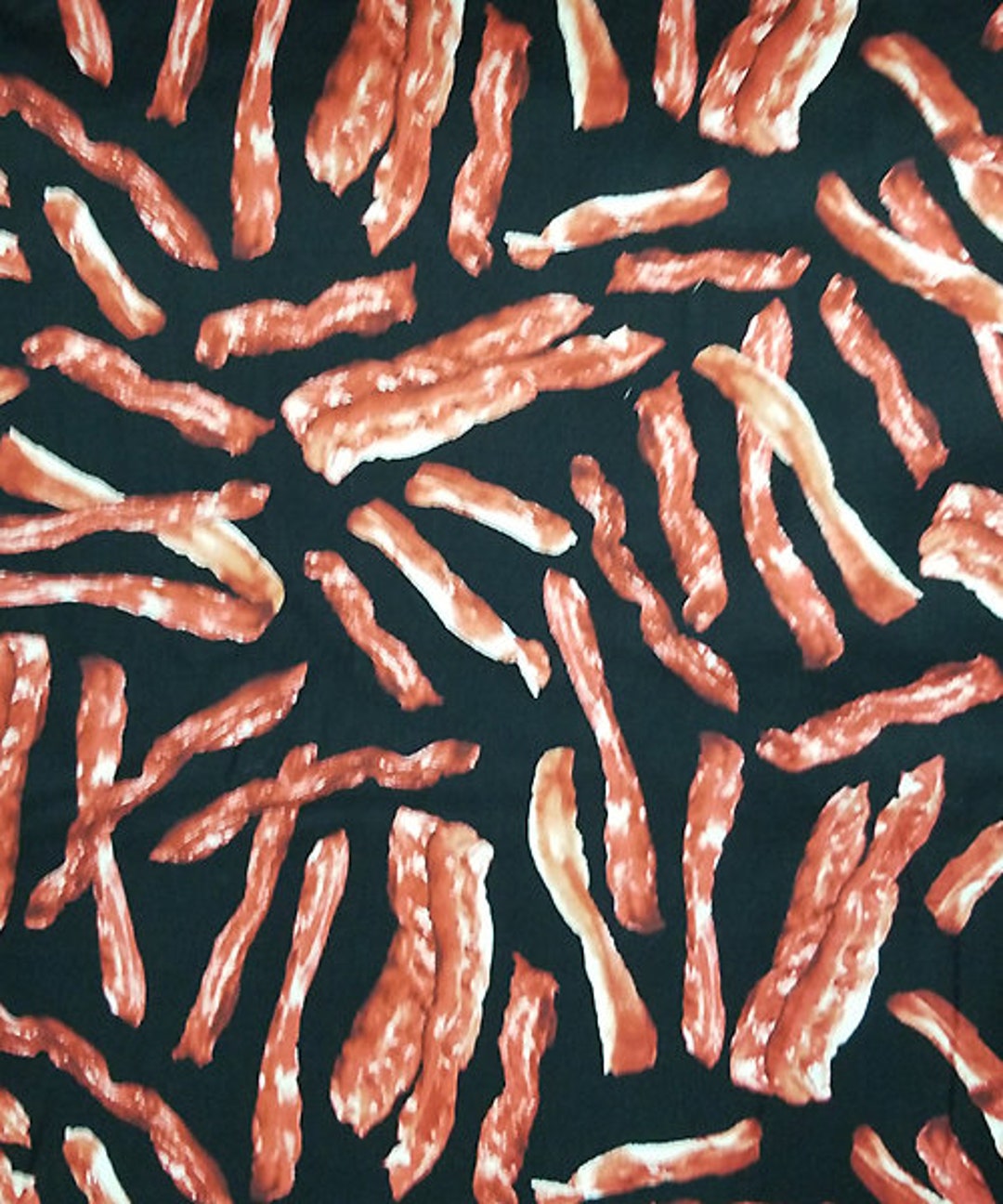 BACON Pattern Cotton Fabric 18" X 44" - 1/2 Yard New and Rare - Etsy