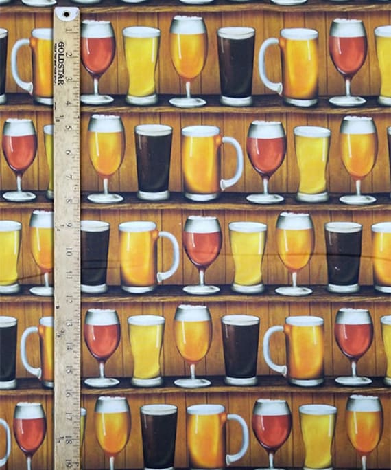 BEER Pattern Cotton Fabric 18 X 44 New and Rare | Etsy