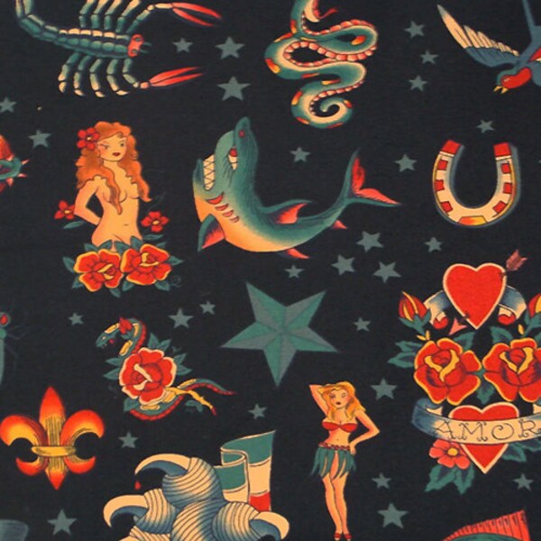 Tattoo Fabric - Etsy