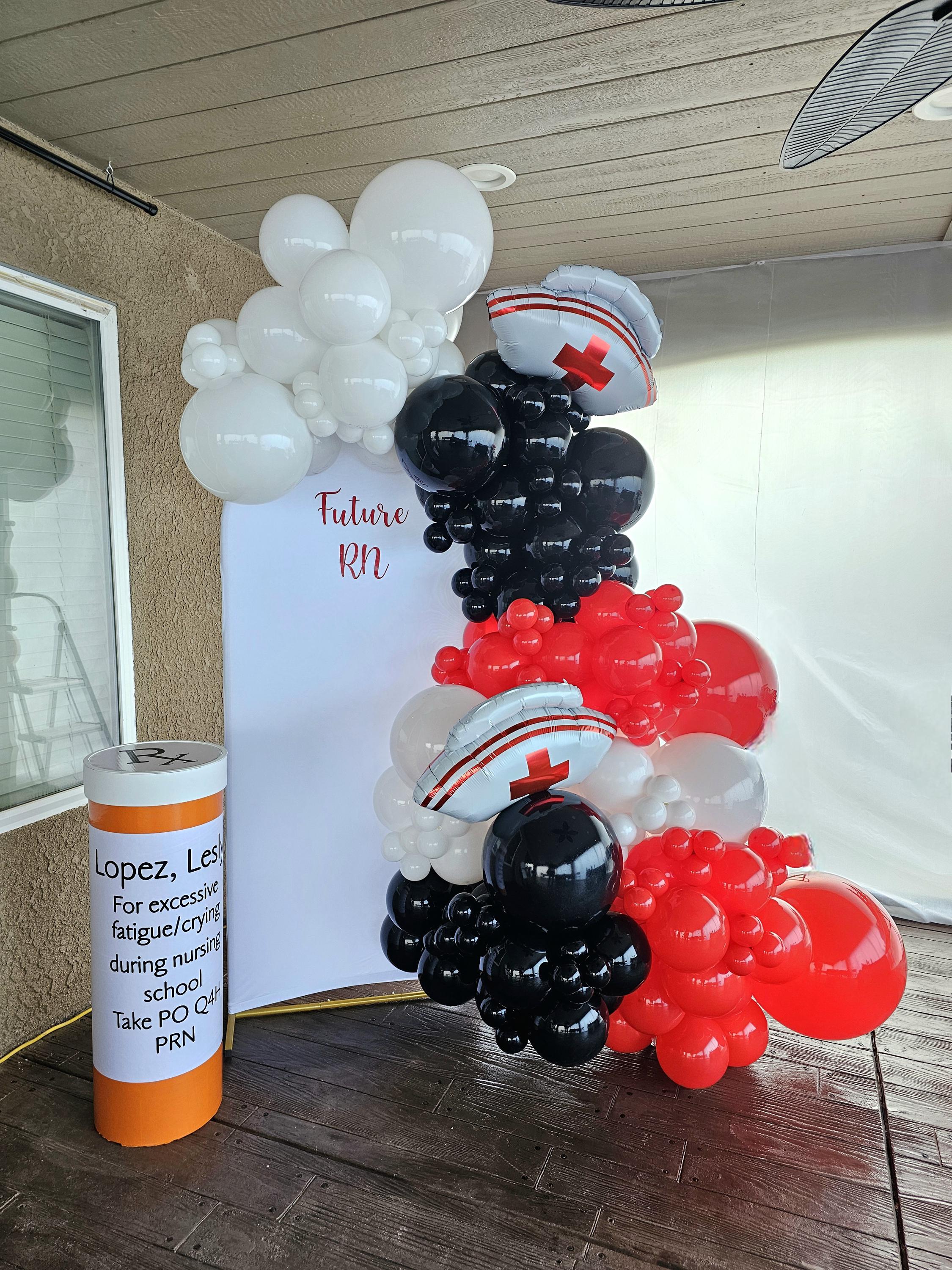 Nurse Graduation Balloon Garland Nurse Appreciation Red White Black DIY ...