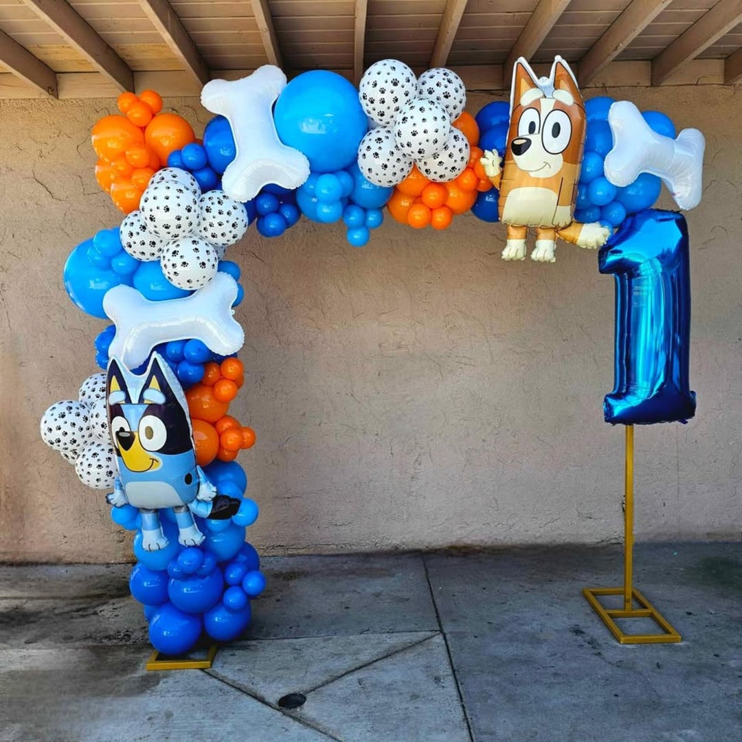 Birthday Balloon Garland Featuring Bluey First Birthday Kit Birthday Party Decorations for ...