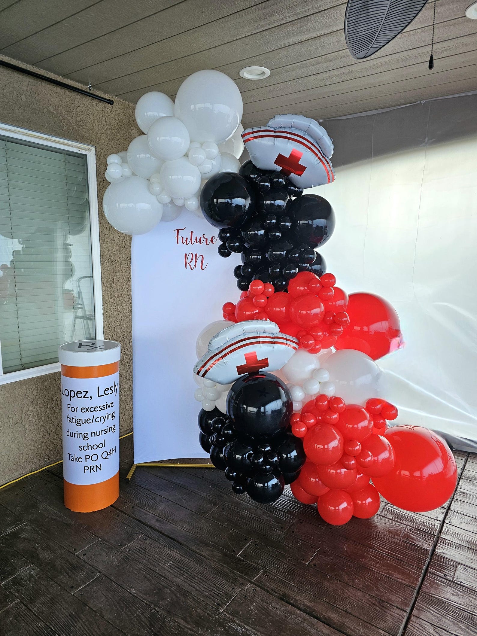Nurse Graduation Balloon Garland Nurse Appreciation Red White Black DIY ...