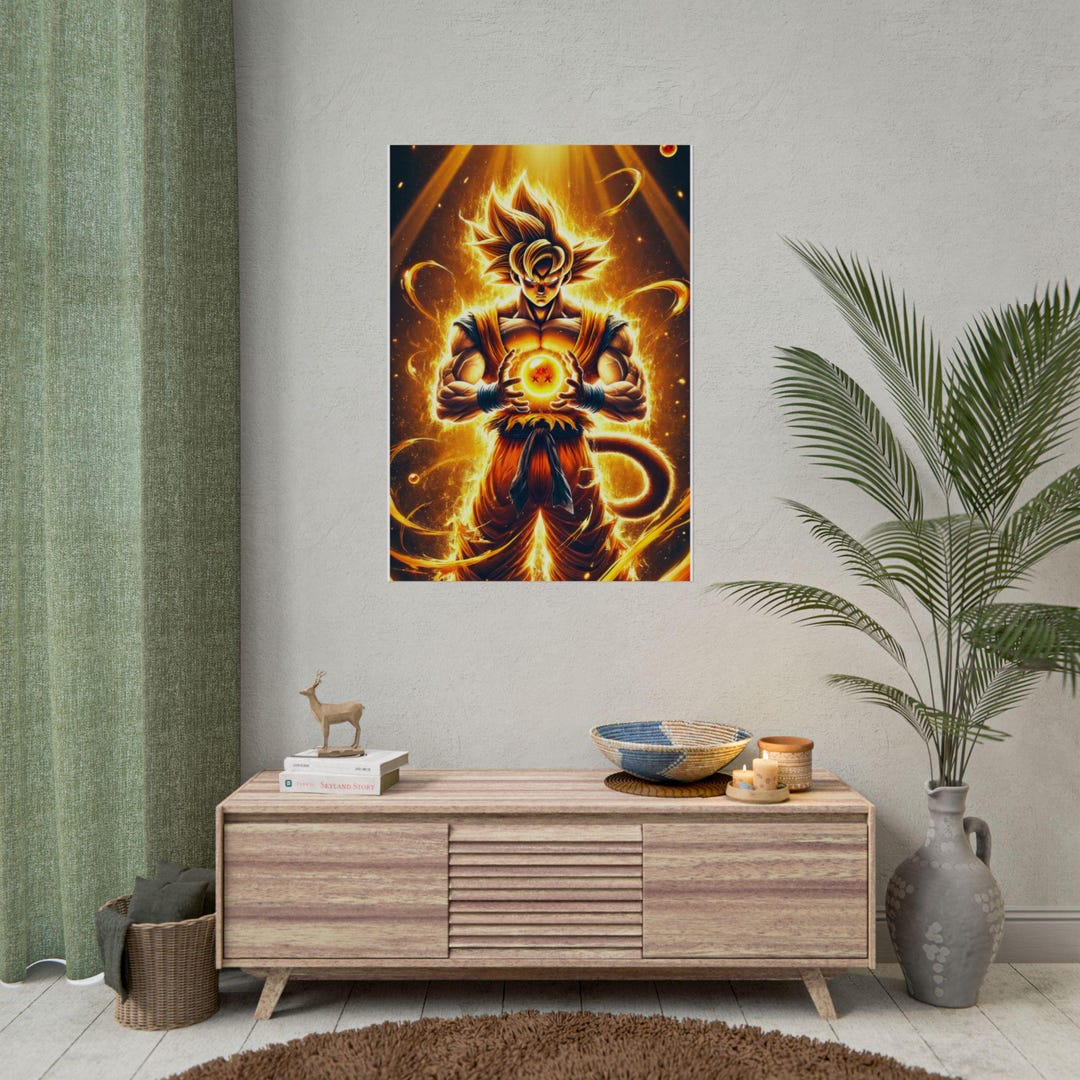 Goku Poster, Anime Wall Art, Dragonball Z, Rolled Posters for Bedroom ...