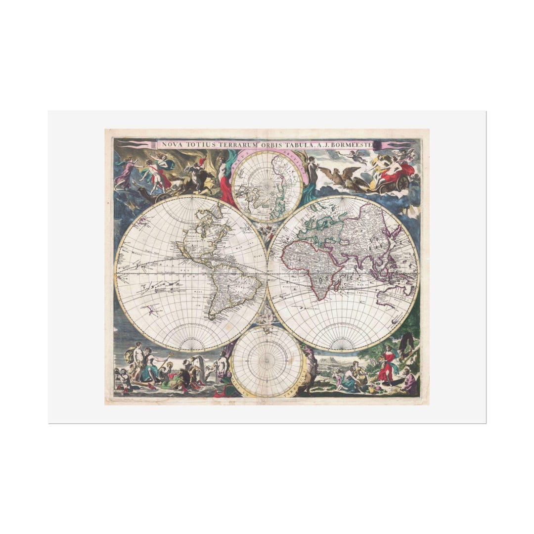 Poster Wall Art, Ancient Map World Print, Sophisticated Minimalist Home ...